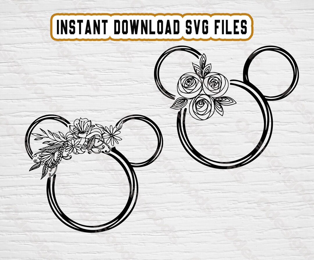 Minnie Mouse Floral Svg, Minnie Flower Svg, Minnie Flowers Cricut Files ...