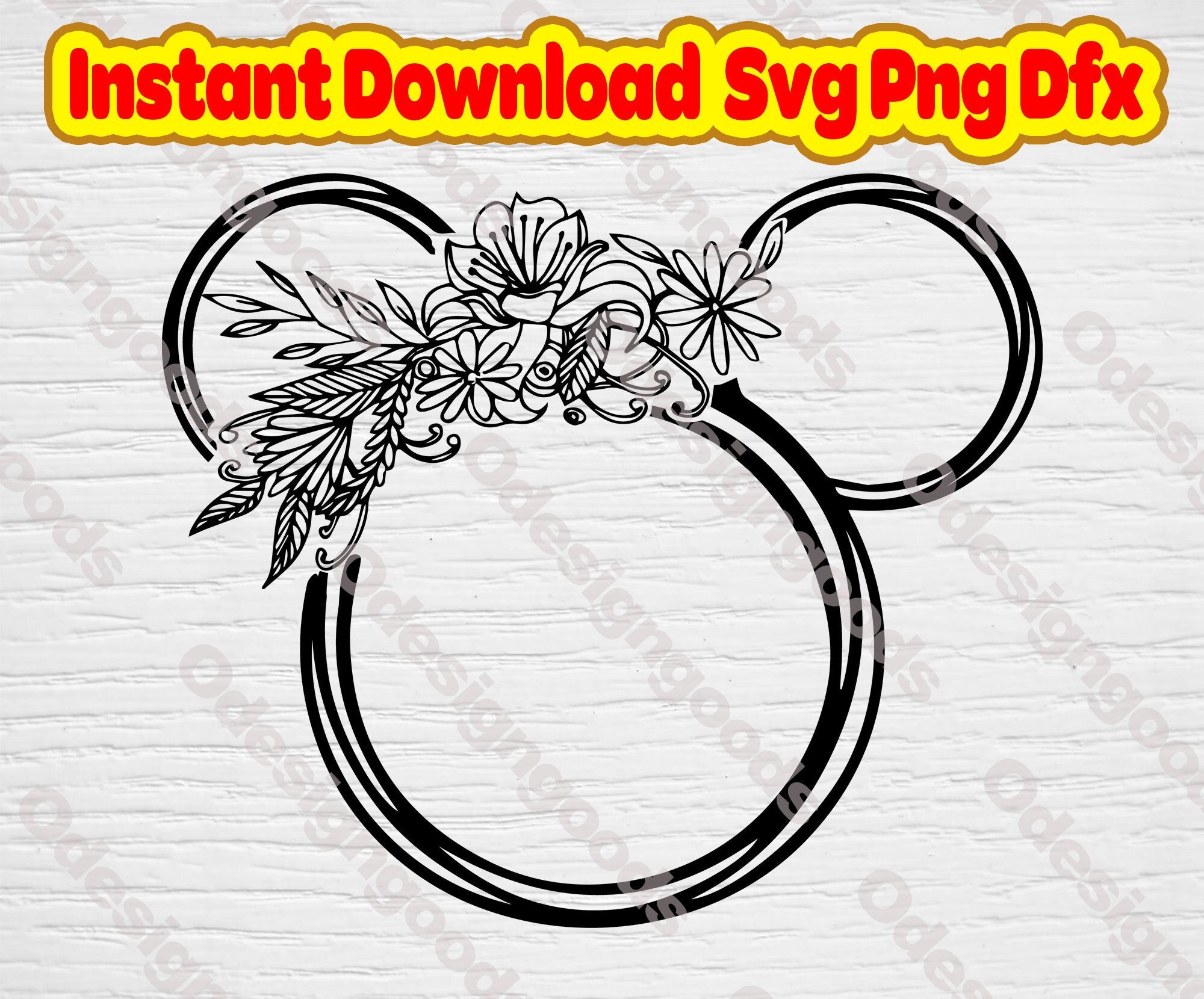 Minnie Mouse Floral Svg, Minnie Flower Svg, Minnie Flowers Cricut Files ...