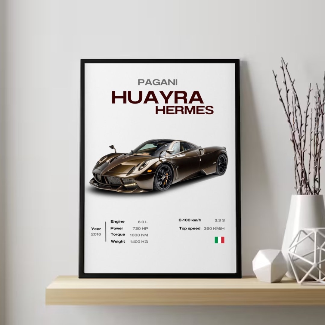 Pagani Huayra Hermes Poster - Etsy