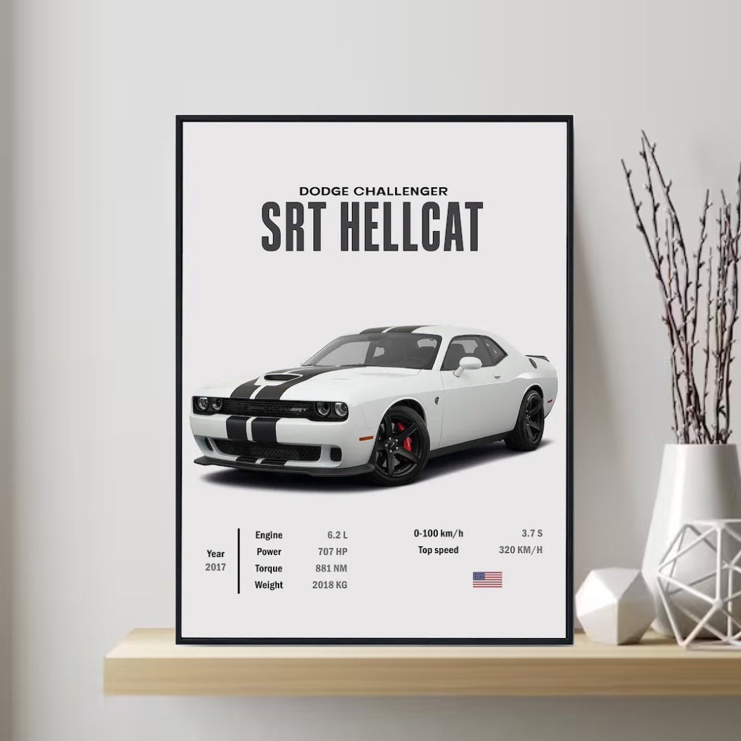 Poster Dodge Challenger SRT HELLCAT - Etsy