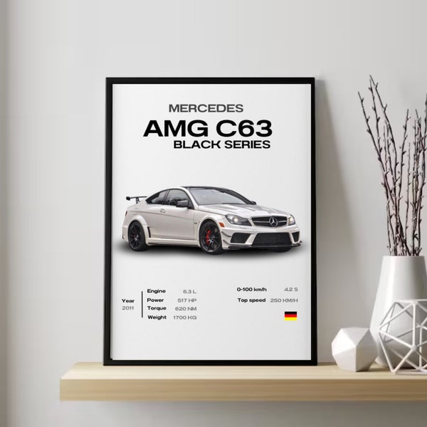 Mercedes Amg C63 Black Series Poster - Etsy