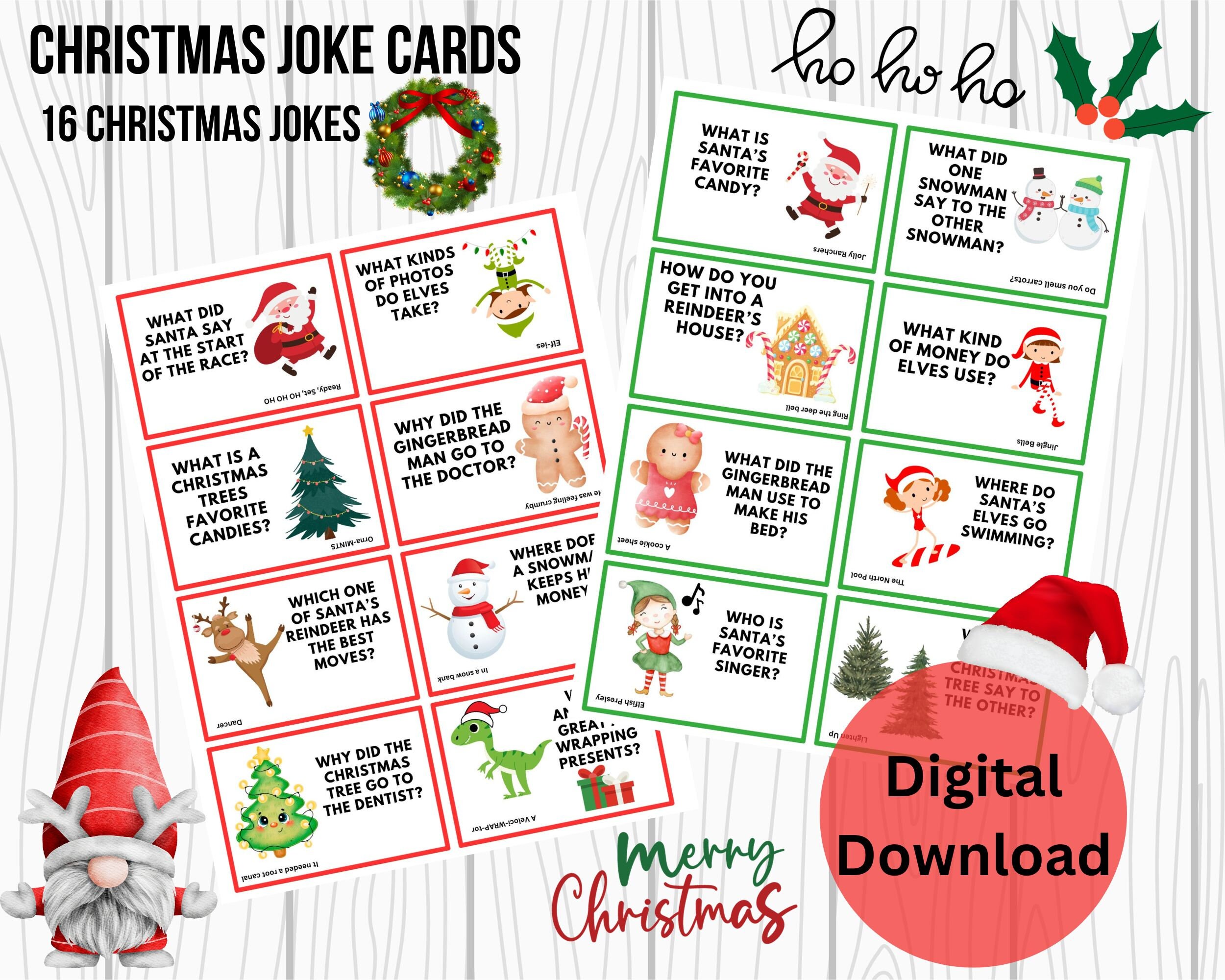 Christmas Joke Cards, Kids Joke Cards, Lunchbox Joke Cards - Etsy