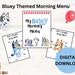Bluey Themed Morning Menu, Morning Menu, Kindergarten Morning Menu ...