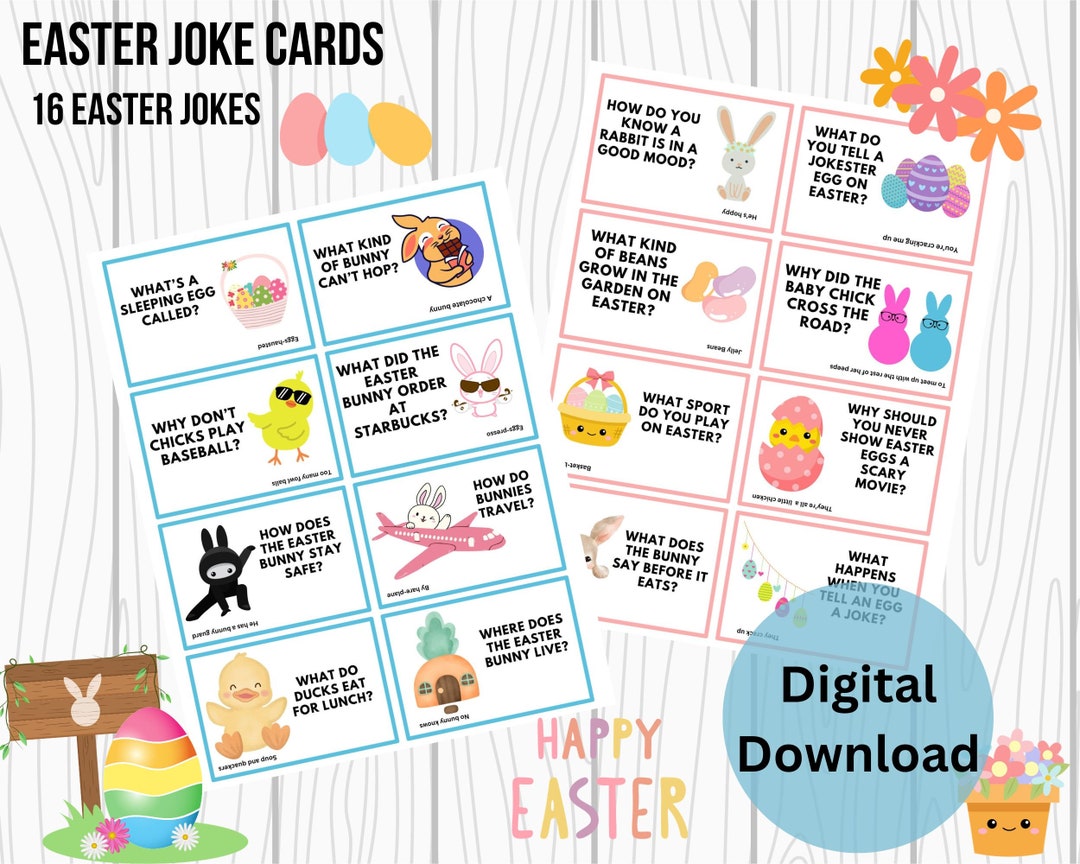 Easter Joke Cards, Kids Joke Cards, Lunchbox Joke Cards - Etsy