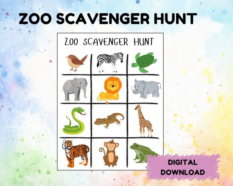 Zoo Scavenger Hunt - Etsy