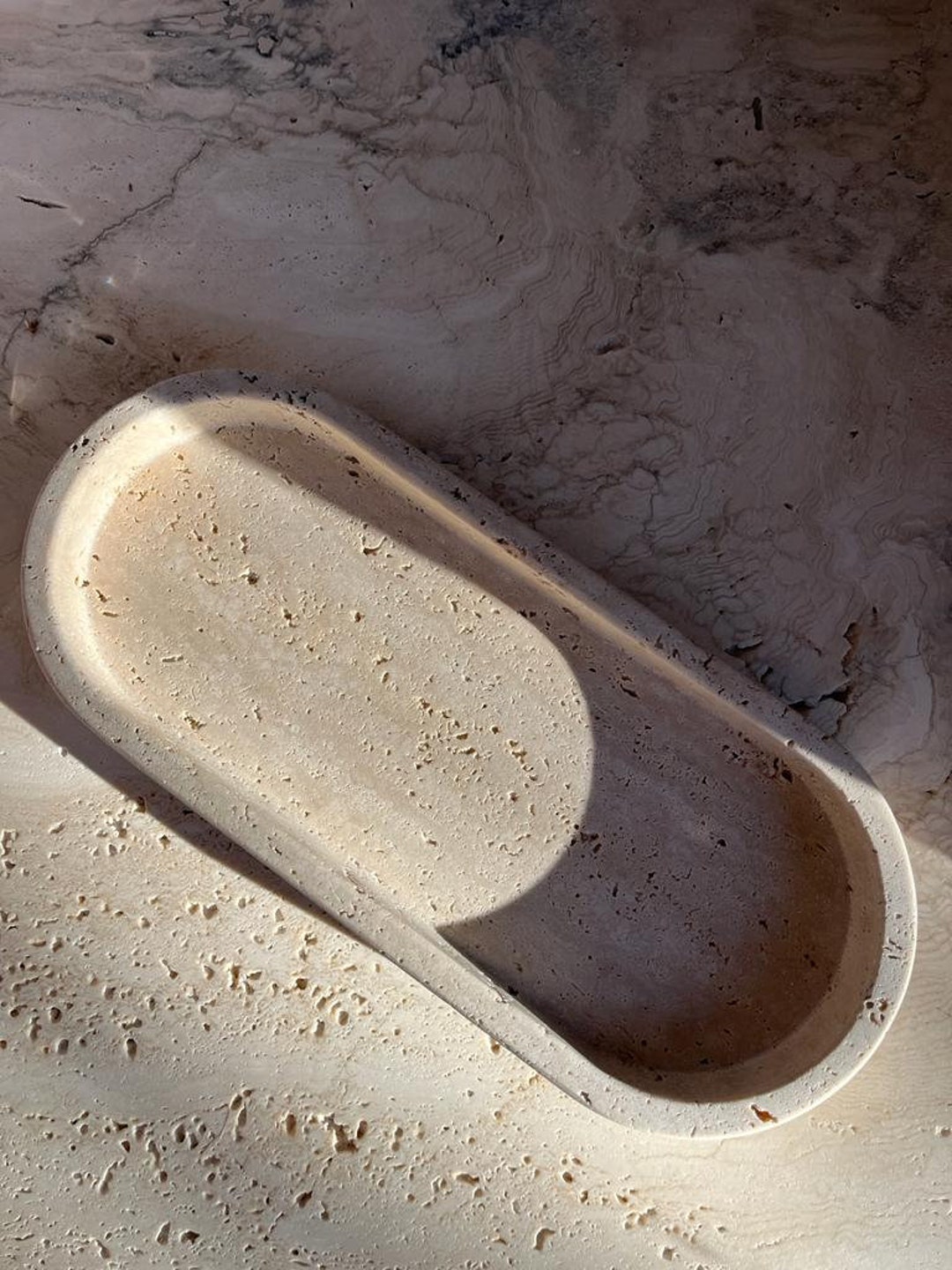 Decorative Travertine Tray Oblong Rectangular Travertine Tray Beige Marble Travertine Soap Dish ...
