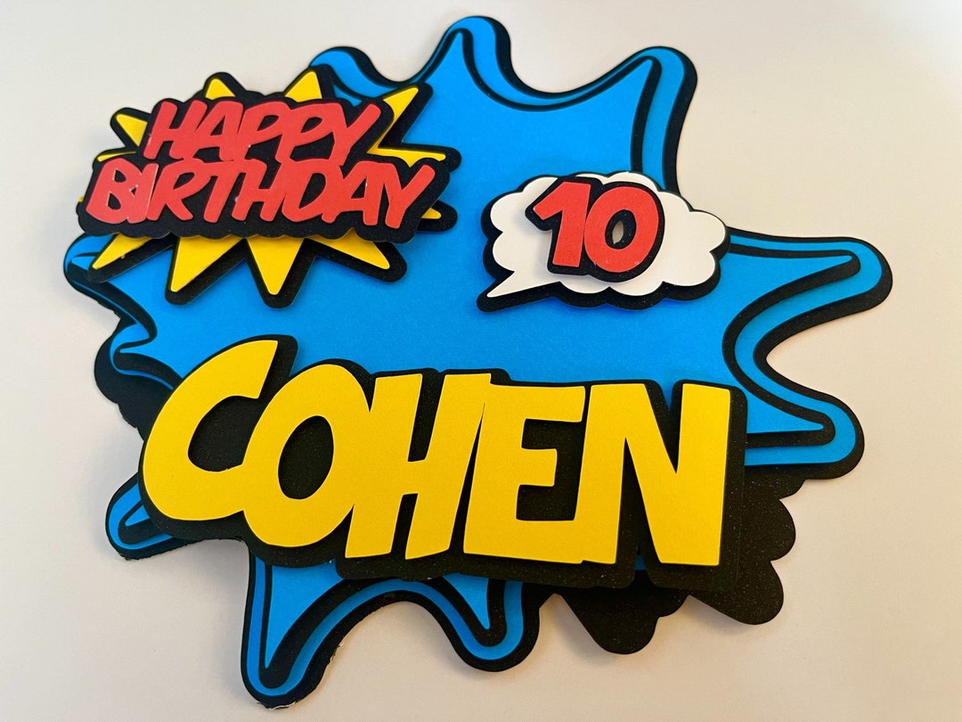 Comic Cake Topper - Etsy