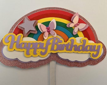 Tall High Pastel Rainbow JPEG ,colorful Rainbow, Kids,birthday, Cake ...