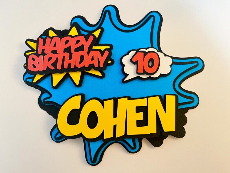 Comic Cake Topper - Etsy