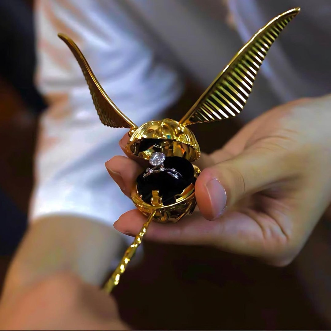 Golden Snitch Ring Box Engagement Ring Box Gift for Mom Unique Proposal ...