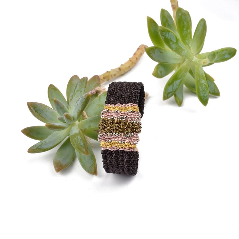 Handwoven Textile Bracelet, Loom Woven Fiber Jewelry, Textile Art ...
