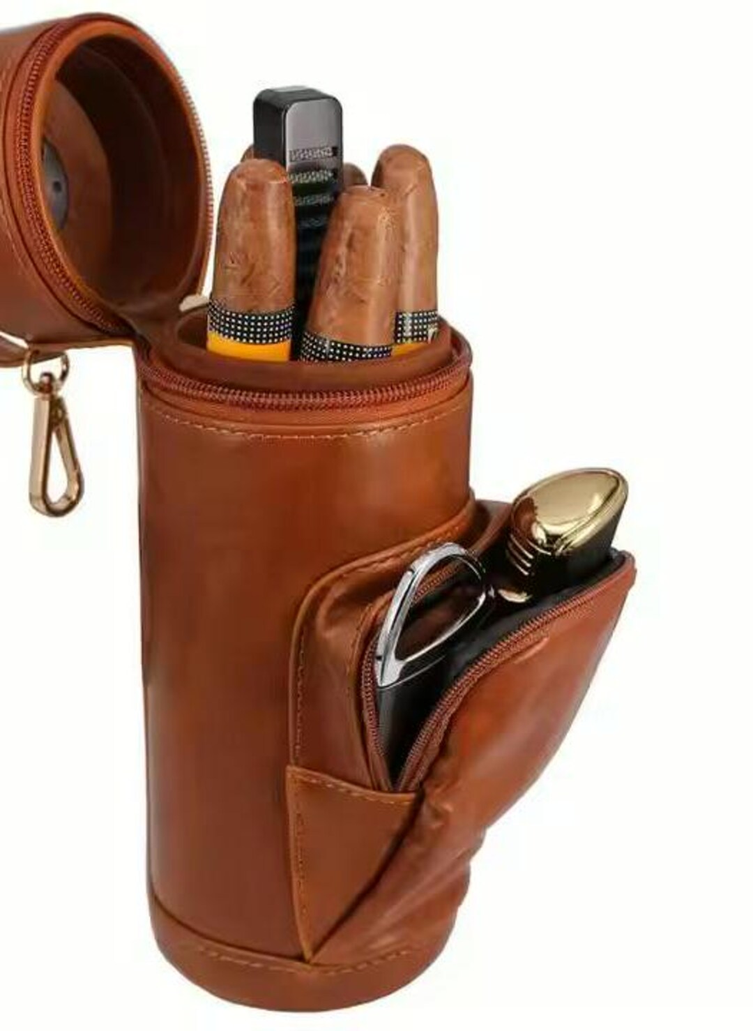Personalized Travel Cigar Humidor Case, Includes Cigar Accessories ...