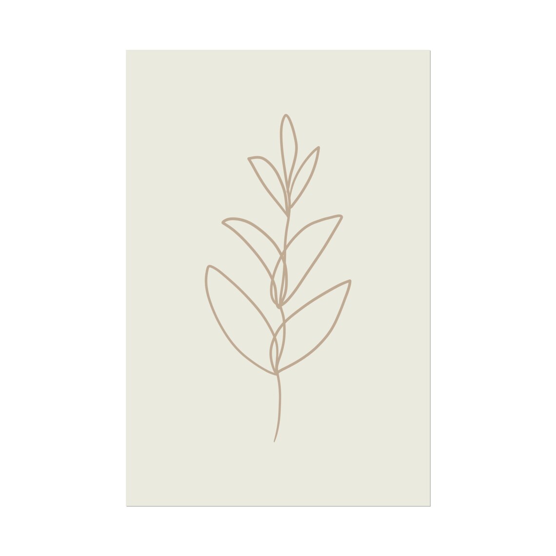Neutral Abstract Fine Line Leaf Print, Boho Wall Art, Minimalist Decor ...
