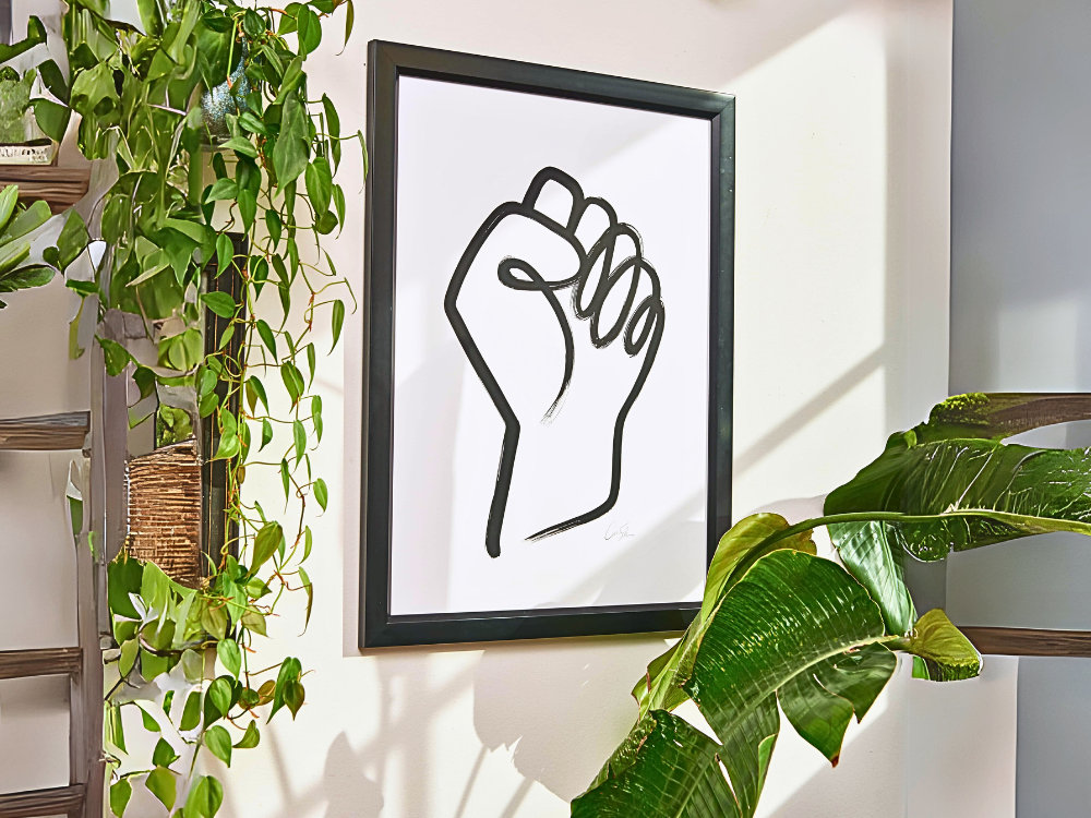 Raised Fist Art Print Resist Hand Sign Black Power Wall Art Printable ...