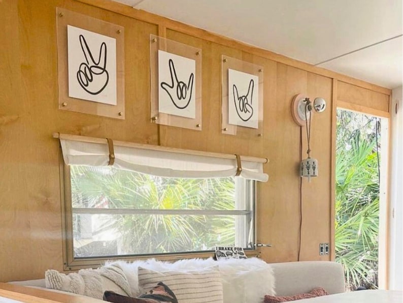 ASL Love Hand Sign Digital Print Black and White Wall Art Boho Nursery ...