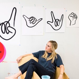 Hawaiian Shaka Hand Gesture Digital Print Minimal Aloha Hand Sign Wall ...