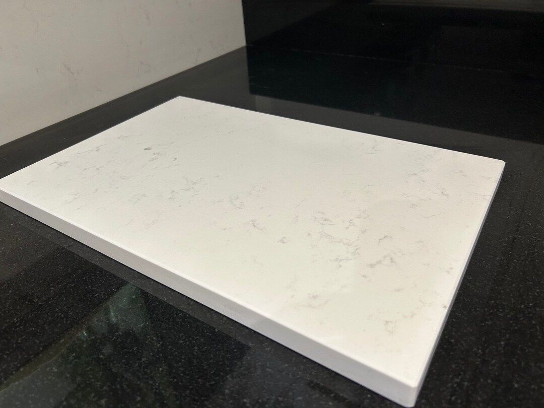Quartz Chopping Board / Cheeseboard - 20mm White Carrara (light Veining ...
