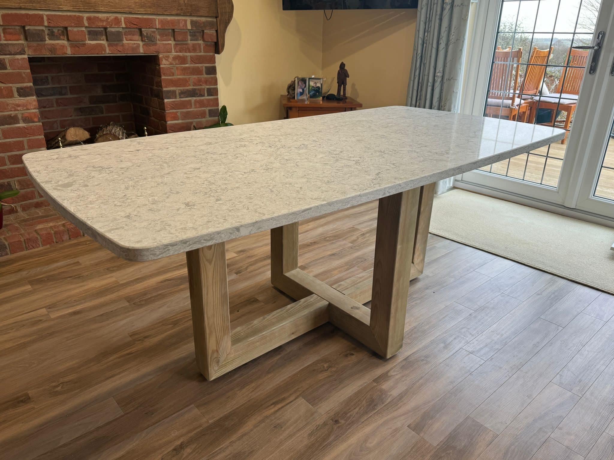 30mm Bespoke Quartz Dining Table With Wooden Legs - Etsy UK