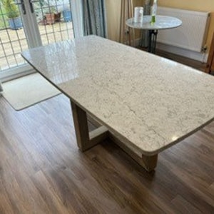 30mm Bespoke Quartz Dining Table With Wooden Legs - Etsy UK