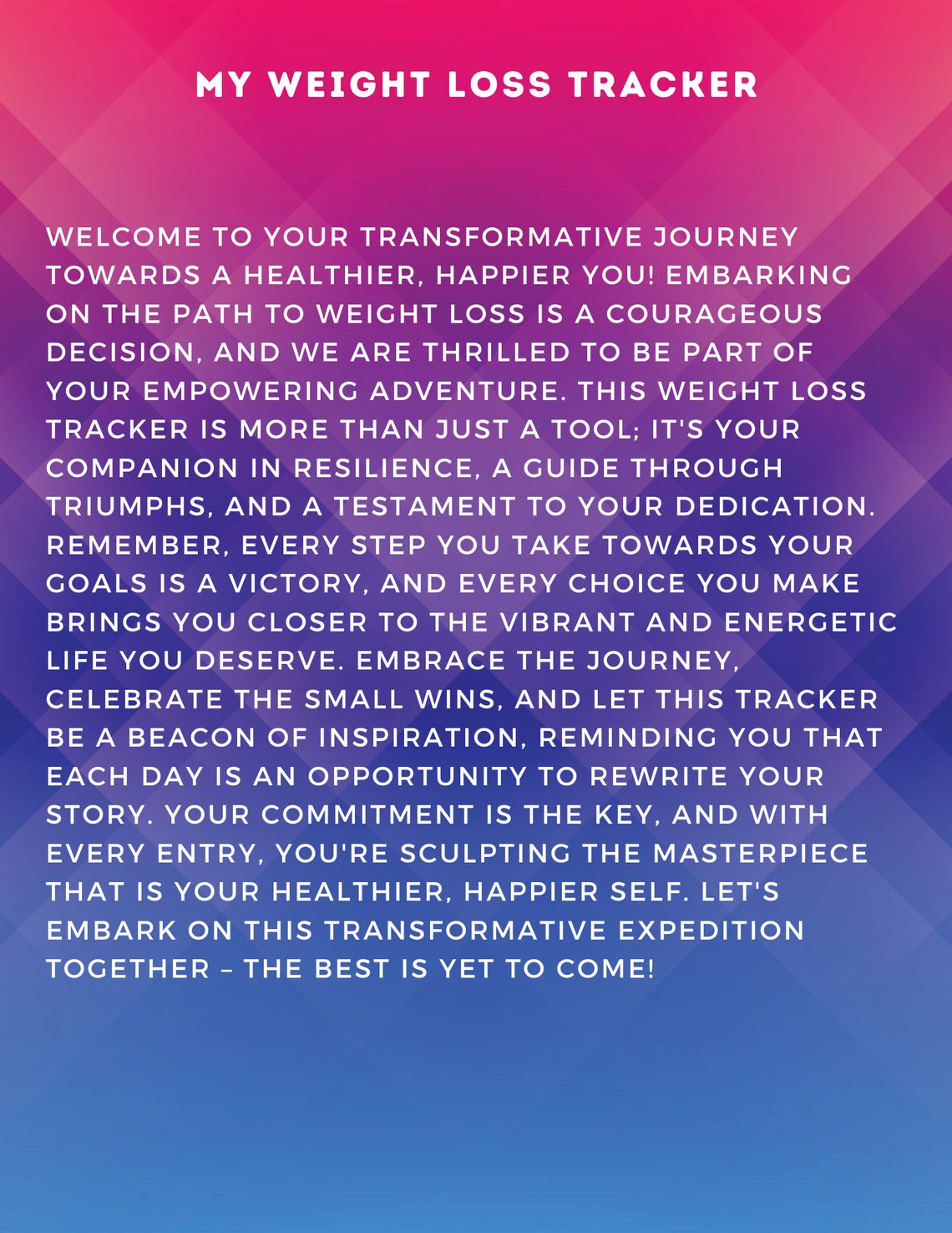 Weight Loss Tracker for Semaglutide-ozempic and Wegovy - Etsy