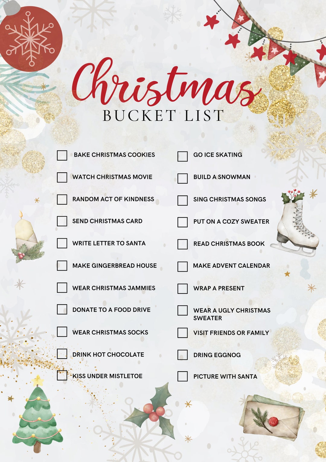 The Ultimate Christmas Bucket List - Etsy