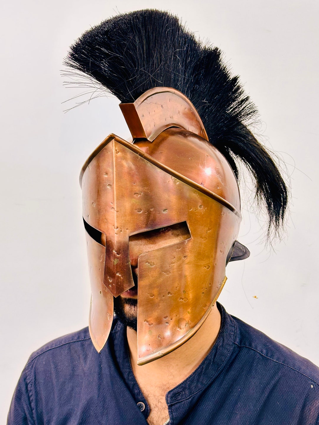 Spartan Armour 300 Movie Leonidas Helmet With Black Plume - Etsy