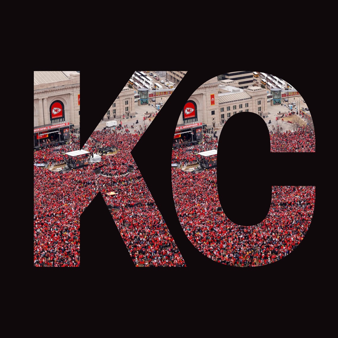 KC Aerial View of 2024 Superbowl Parade Digital Png-lviii-dynasty ...
