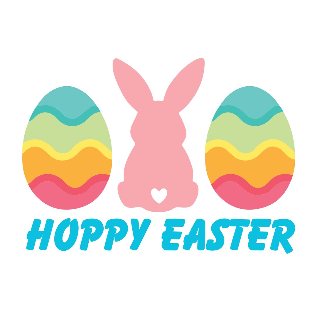 Hoppy Easter-happy Easter Digital Design-png-jpg-pdf-cute Easter Design ...