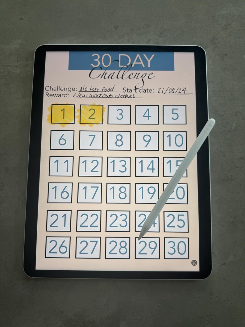 30 Day Challenge Poster, Digital Download Poster. Digital 30 Day ...