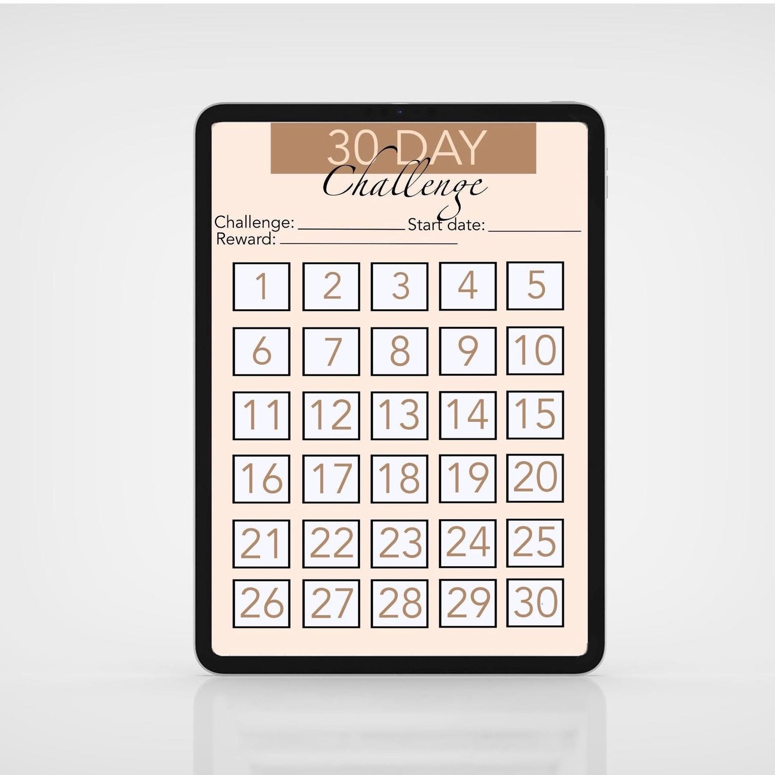 30 Day Challenge Poster, Digital Download Poster. Digital 30 Day ...