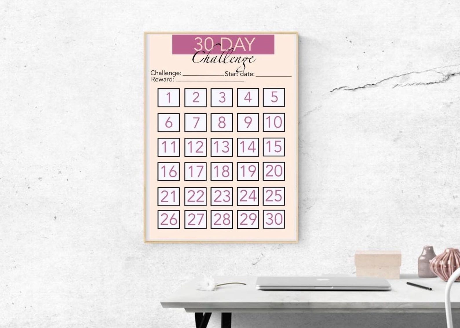 30 Day Challenge Poster, Digital Download Poster. Digital 30 Day ...