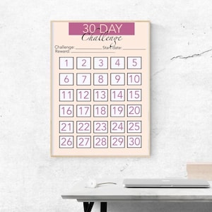 30 Day Challenge Poster, Digital Download Poster. Digital 30 Day ...