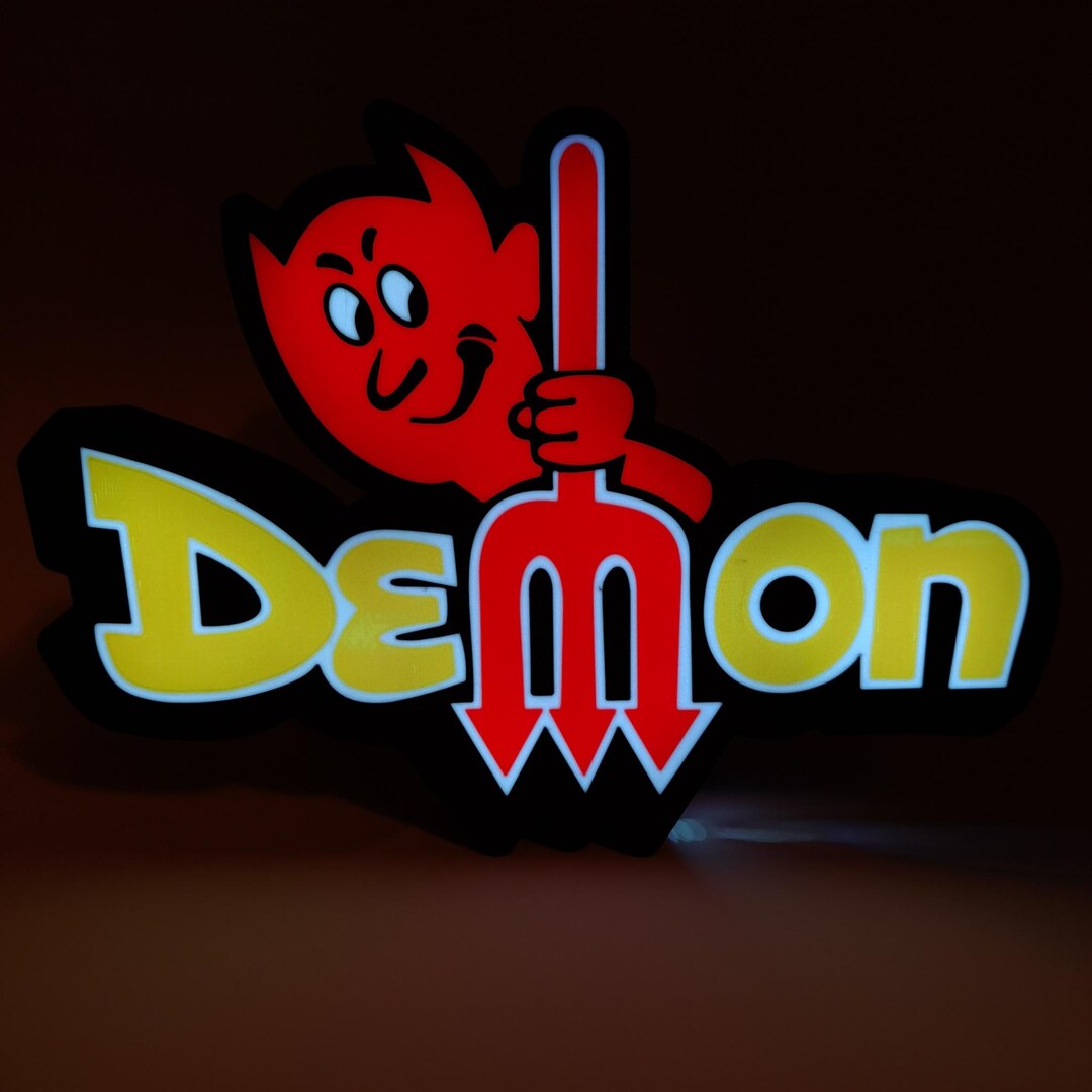Demon Retro Lightbox LED Wall Art or Desk Light - Etsy