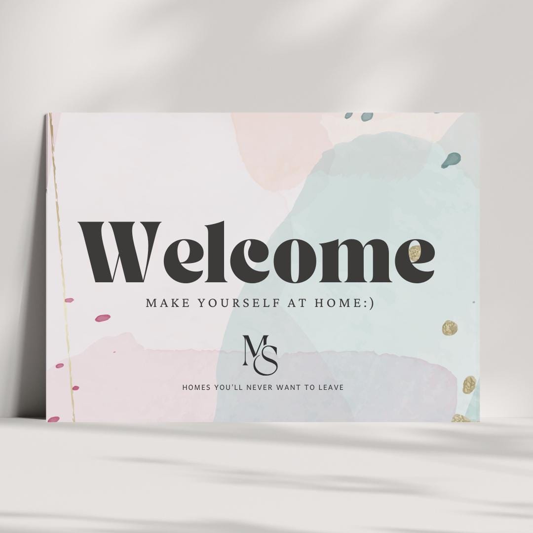 Modern Colorful Airbnb,vrbo,guest Welcome Card Template,welcome Note ...