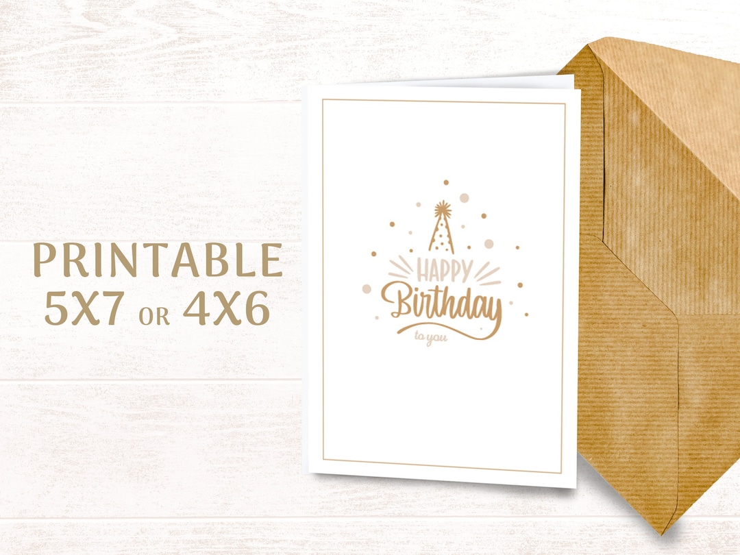 Boho Chic Birthday Card Set: Minimalist Printable Designs in 2 Sizes ...