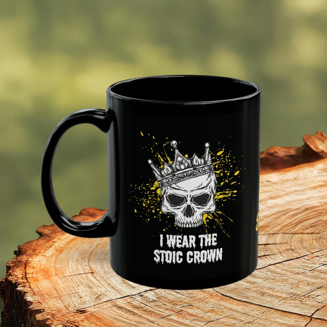 Stoic Virtues Mug STOIC CROWN Skull, Stoicism Coffee Cup, Seneca Marcus ... Stoic Virtues Mug STOIC CROWN Skull, Stoicism Coffee Cup, Seneca Marcus ...