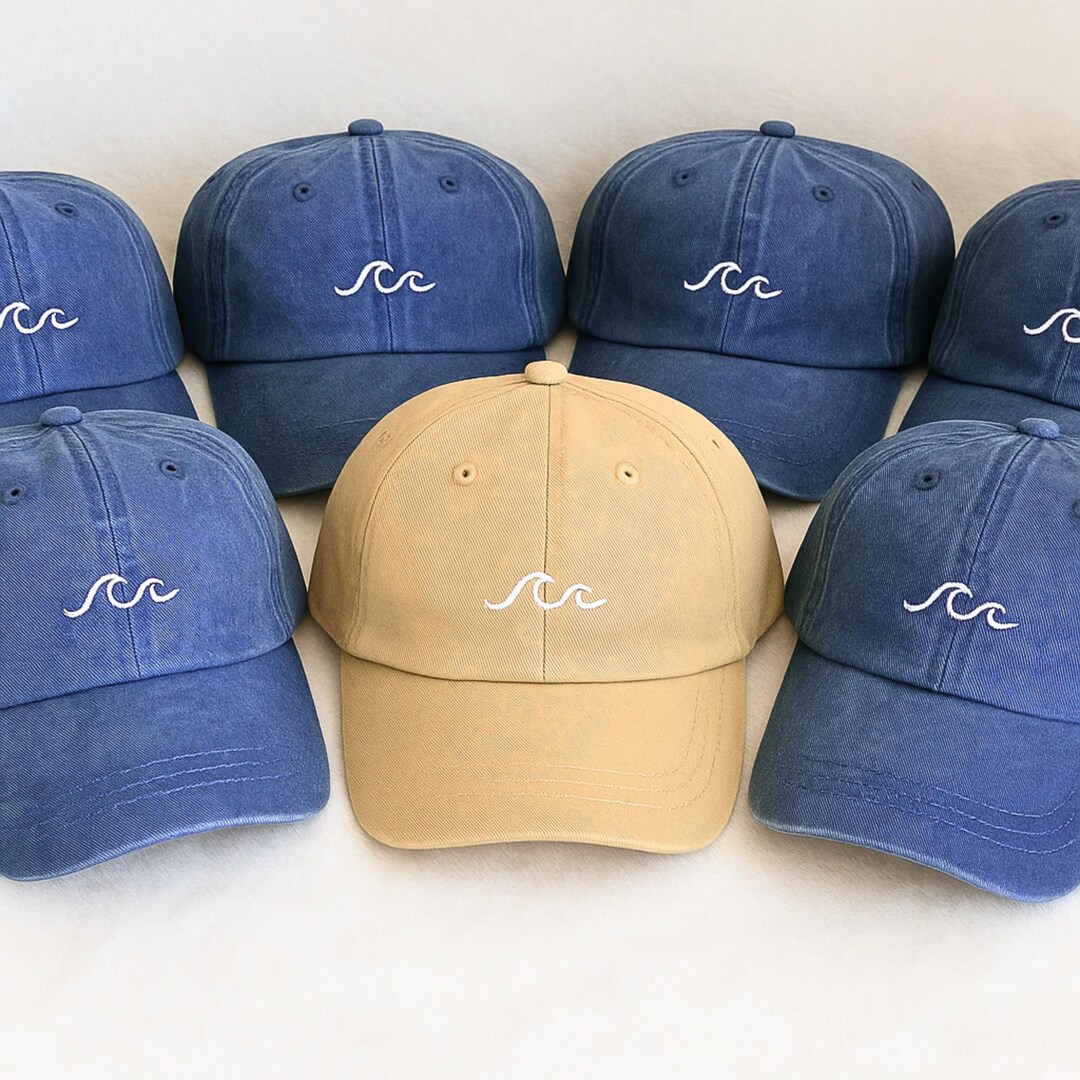 Embroidered Beach Wave Baseball Cap: Cotton Bachelorette Party Hat - Etsy