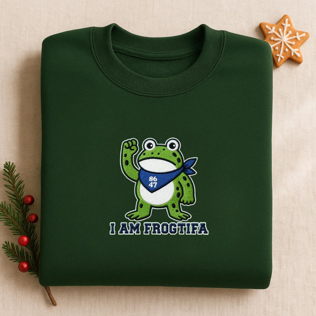 Portland Freedom Frog I'm Frogtifa Embroidered Sweatshirt - Anti-ice ...