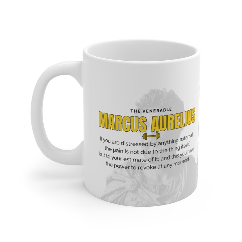 Marcus Aurelius Stoicism Quote Mugs Distressed, Stoic Philosophy Mug ...