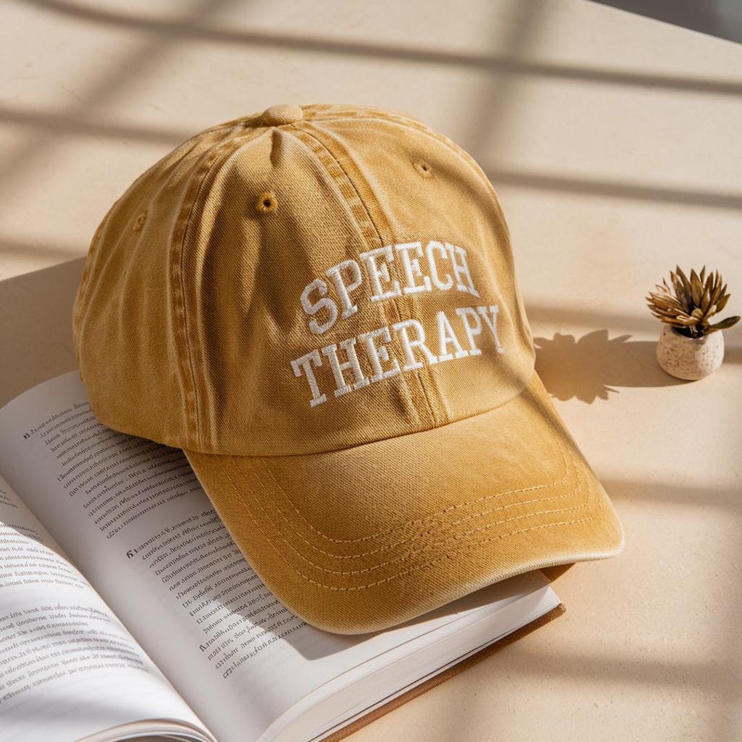 Speech Therapy Embroidered Baseball Caps, Washed Hat, Dad Hat, Teacher ...
