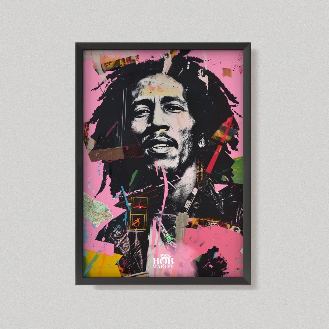 Bob Marley 'collage B&W' Album Cover Posters Album Cover Wall Art High ...