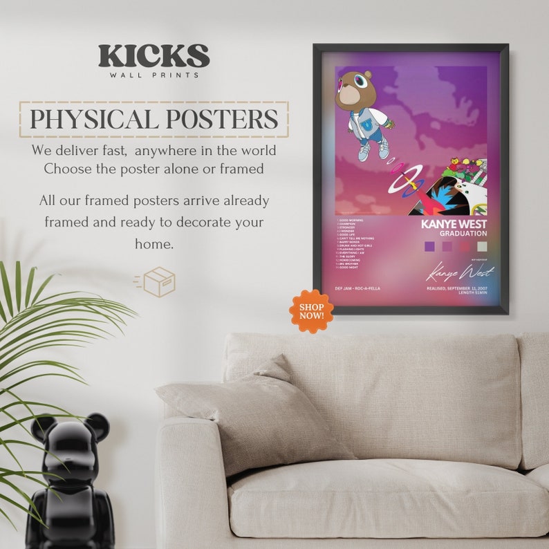 Kanye West Graduation Album Cover Posters Album Cover Wall Art High ...
