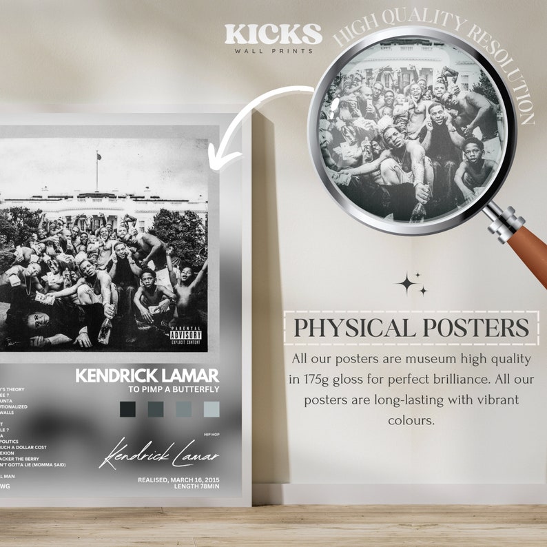 Kendrick Lamar to Pimp A Butterfly Album Cover Posters Album Cover Wall ...