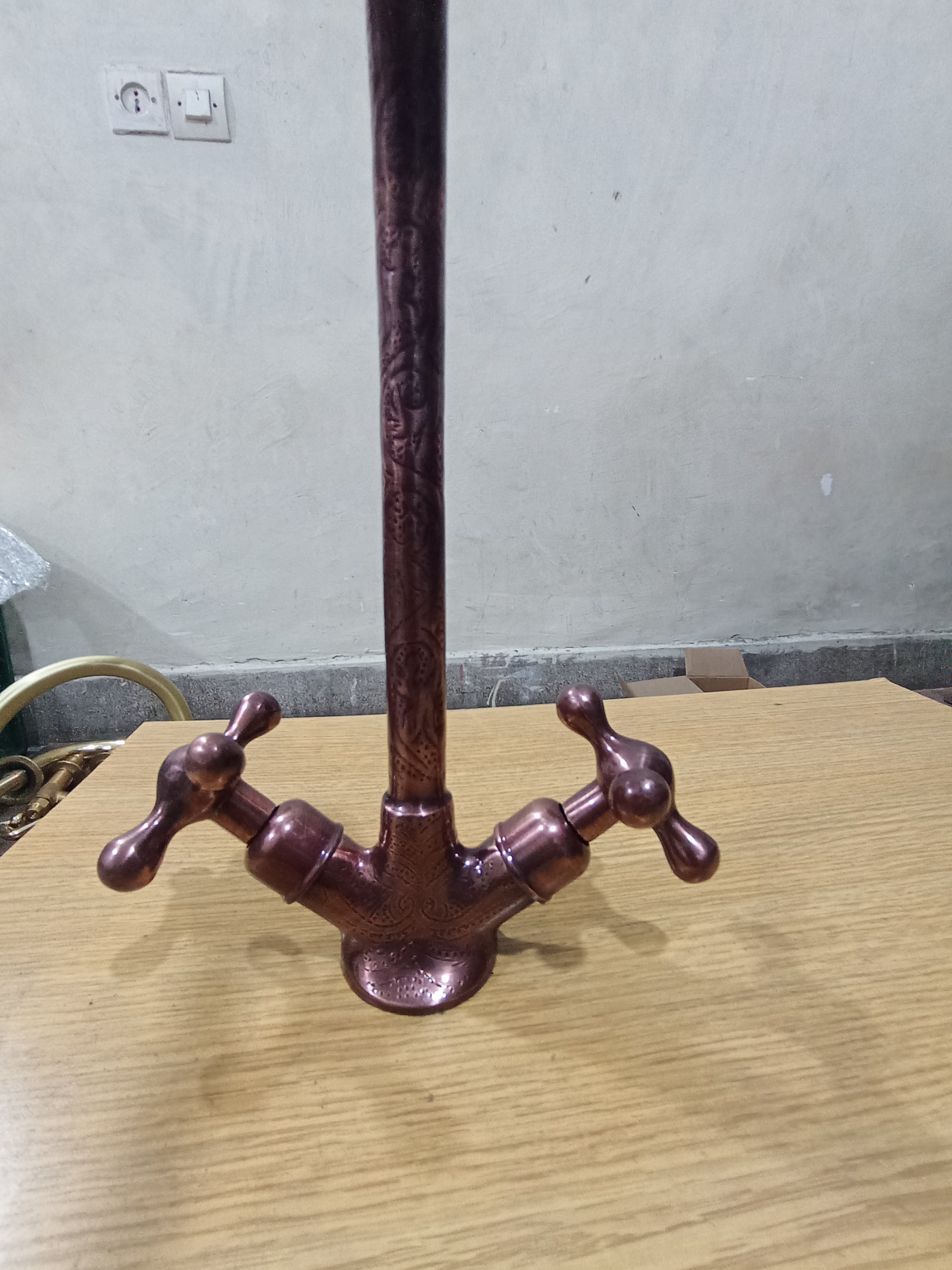 Copper Gooseneck Faucet With Engraved Design - Etsy