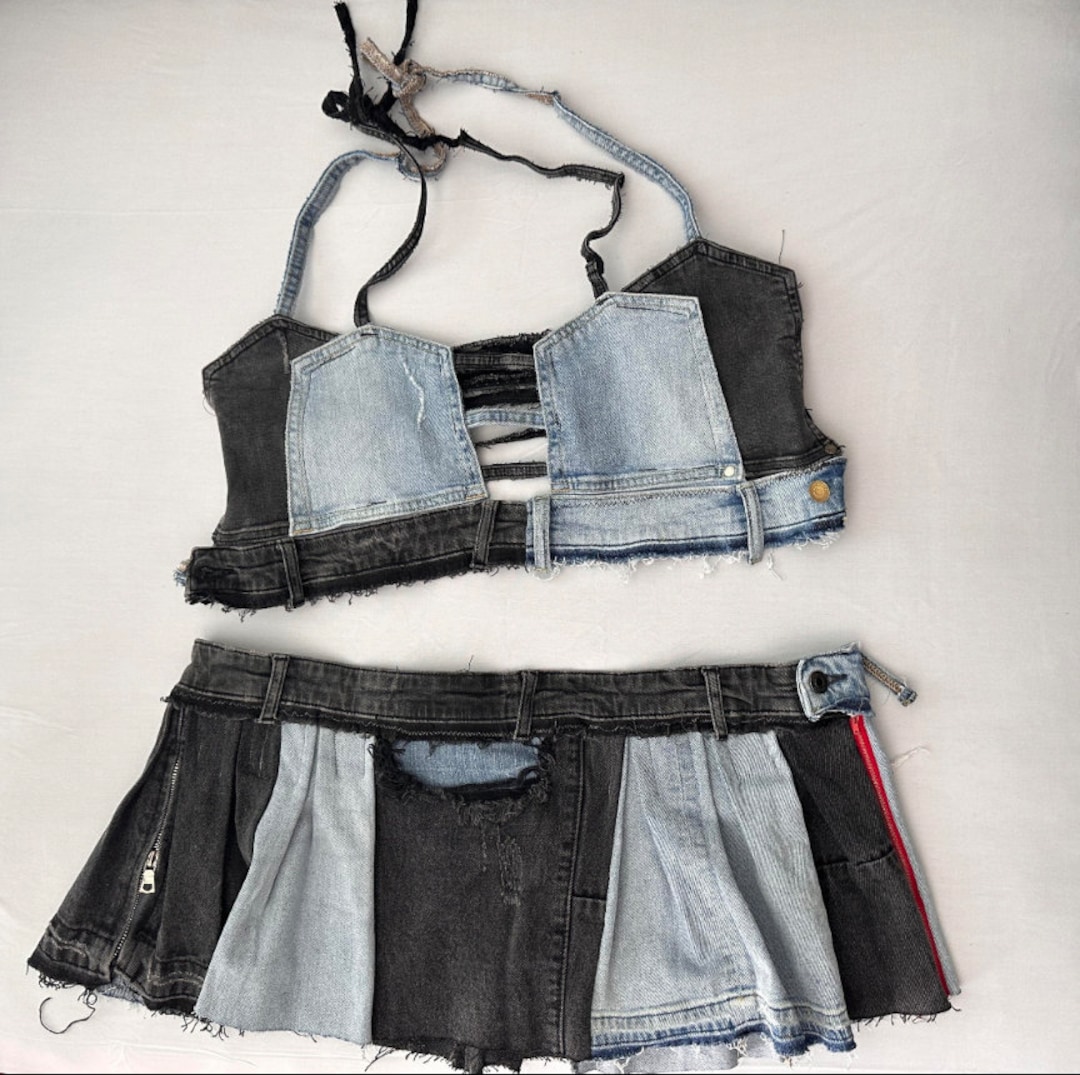 Custom Denim 2-piece Set - Etsy