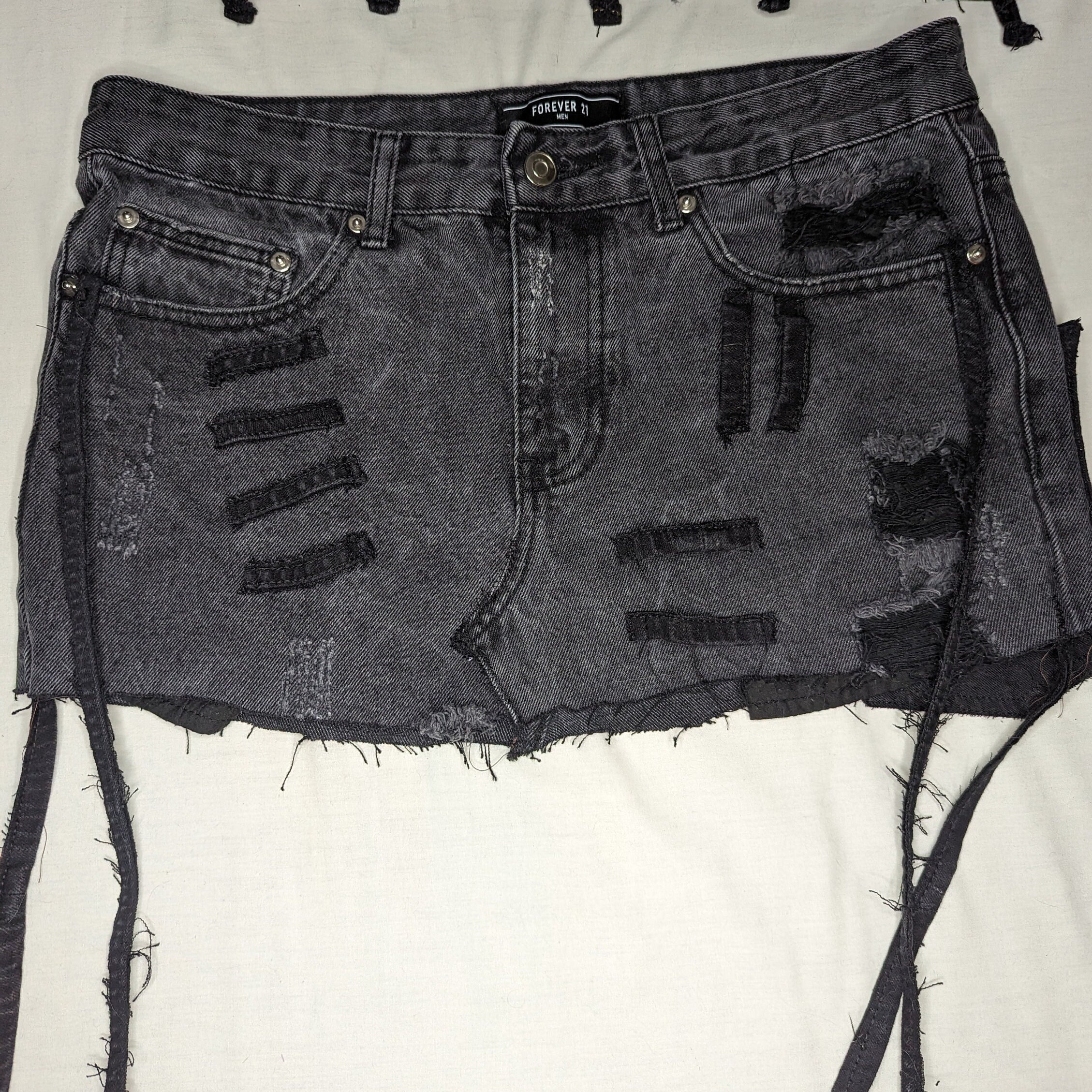 Two-toned Denim Set With Skirt and Bando Top - Etsy