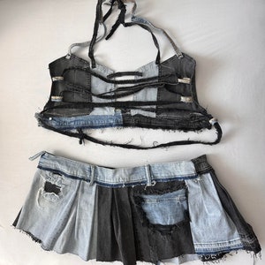 Custom Denim 2-piece Set - Etsy