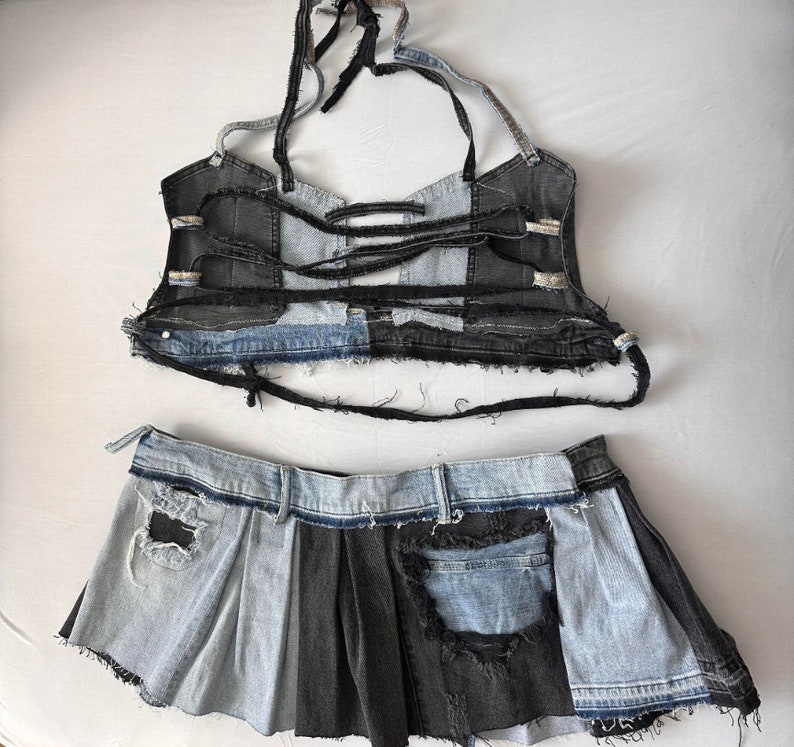 Custom Denim 2-piece Set - Etsy