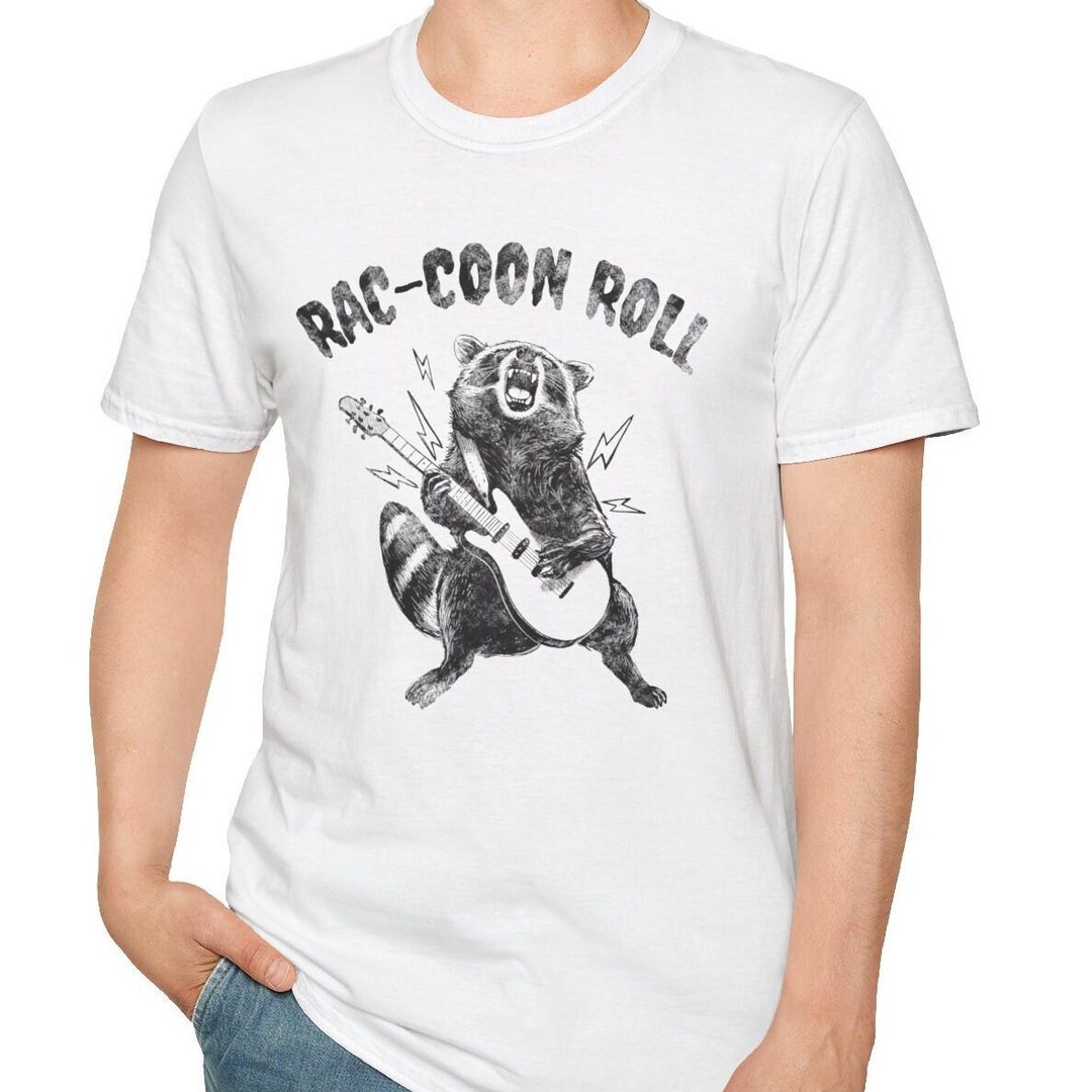 Rac-coon Roll, Raccoon Roll, Rock and Roll, Funny T Shirt Dad Joke ...