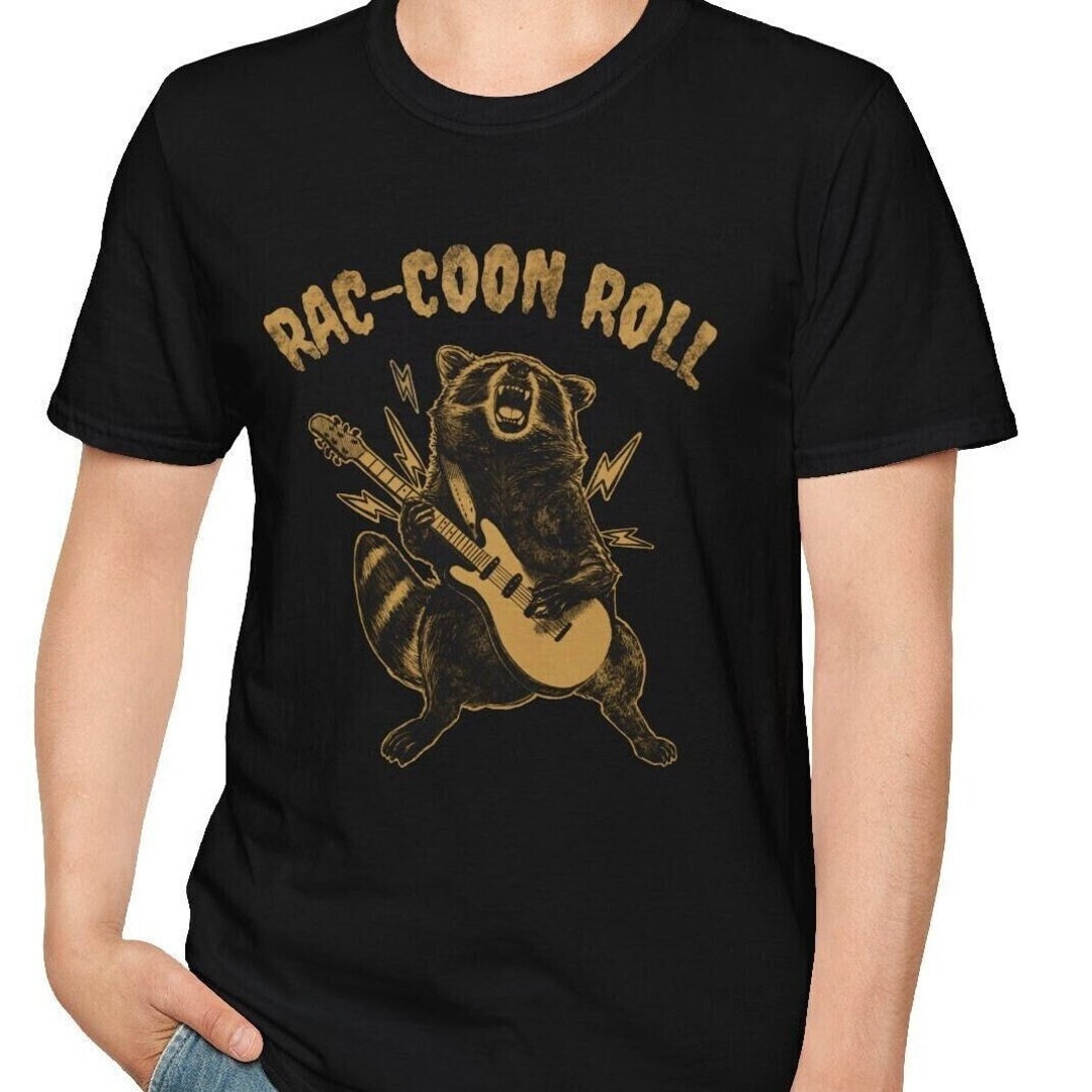 Rac-coon Roll, Raccoon Roll, Rock and Roll, Funny T Shirt Dad Joke ...